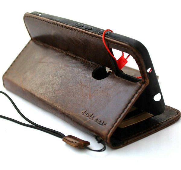 Genuine Dark Leather Case for Google Pixel 5A 5G Book Wallet holder Ma ...
